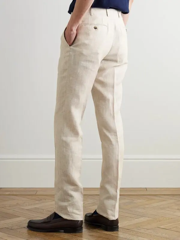 Canali Slim-fit Straight-leg Linen Suit Trousers