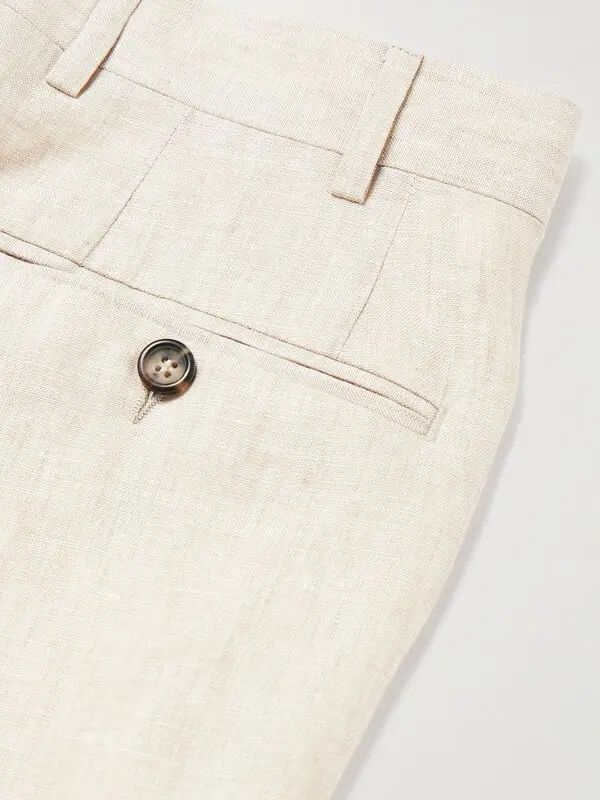 Canali Slim-fit Straight-leg Linen Suit Trousers