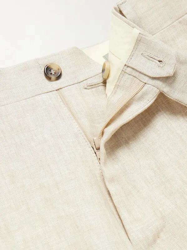 Canali Slim-fit Straight-leg Linen Suit Trousers