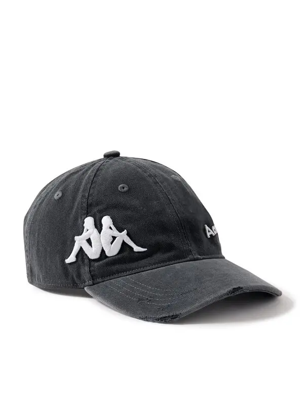 Acne Studios Kappa Embroidered Baseball Cap - Black | Editorialist