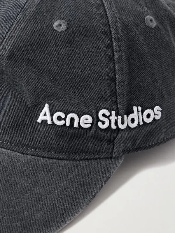 Acne Studios Kappa Embroidered Baseball Cap - Black | Editorialist