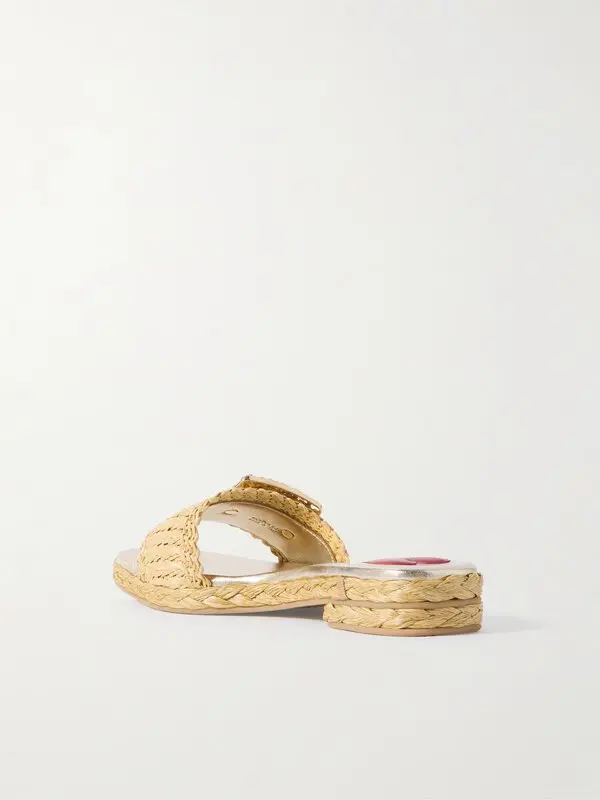 ROGER VIVIER 25 Crystal-embellished Raffia Sandals