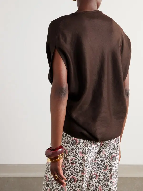 Loro Piana Gaia Asymmetric Linen Blouse
