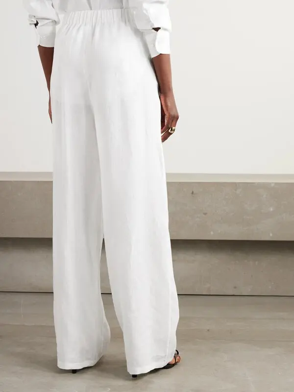 Loro Piana Valerio Wide-leg Linen Pants - White