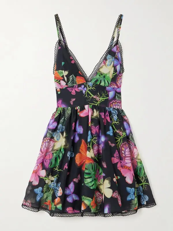 Charo Ruiz Ibiza Issya Printed Mini Dress - Black