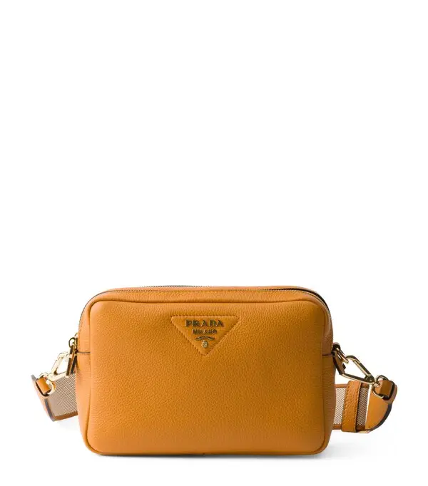 Prada Small Leather Cross-body Bag - Orange