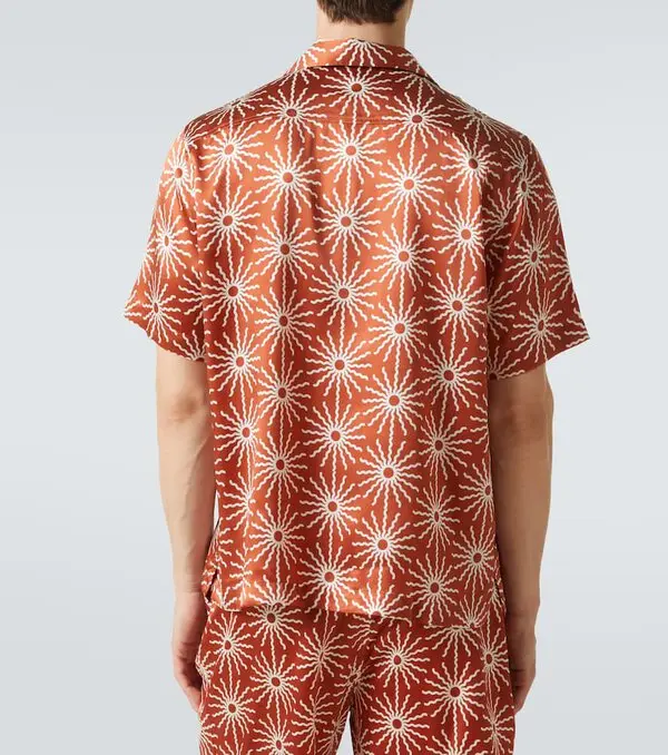 Frescobol Carioca Roberto Printed Silk Bowling Shirt