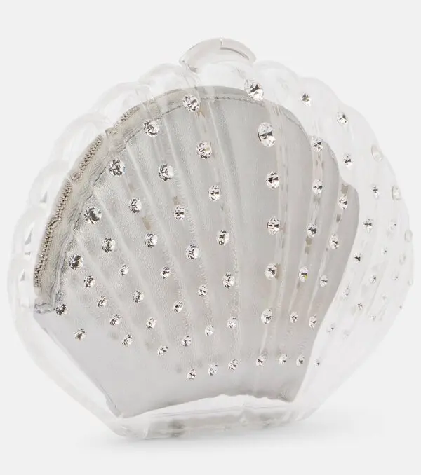 AQUAZZURA Crystal Shell Clutch - Transparent