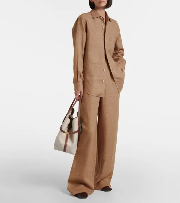 Loro Piana Valerio High-rise Wide-leg Pants - Brown
