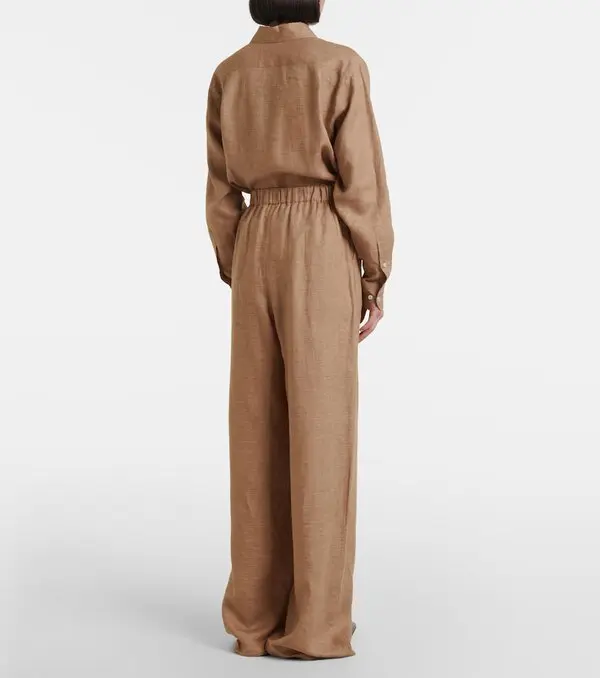 Loro Piana Valerio High-rise Wide-leg Pants - Brown