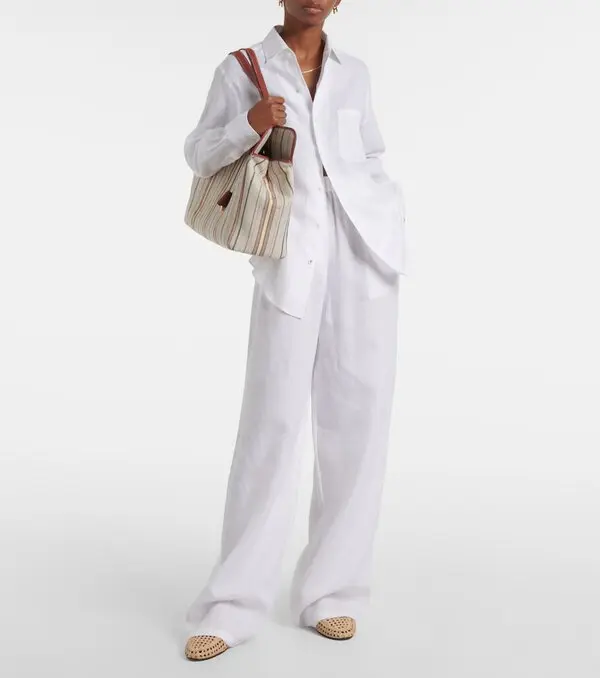 Loro Piana Valerio High-rise Wide-leg Pants - White