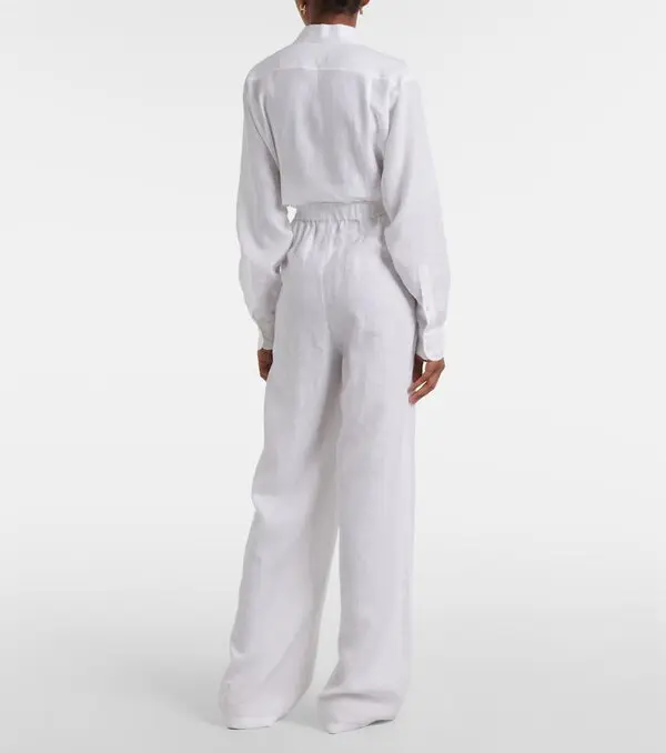 Loro Piana Valerio High-rise Wide-leg Pants - White