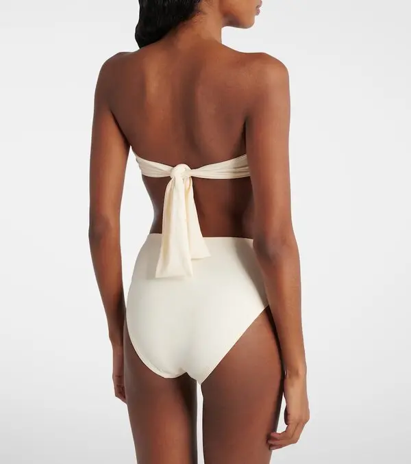 KARLA COLLETTO Floral Bandeau Bikini Top - White