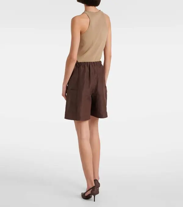 Max Mara Quebec Linen And Silk Shorts - Brown