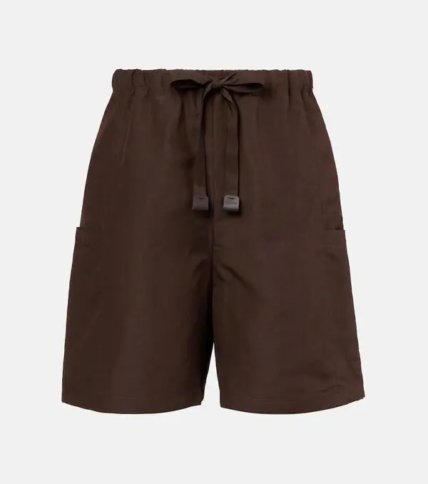 Max Mara Quebec Linen And Silk Shorts - Brown