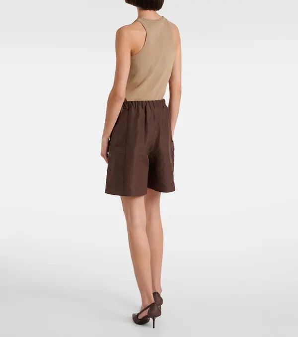 Max Mara Quebec Linen And Silk Shorts - Brown