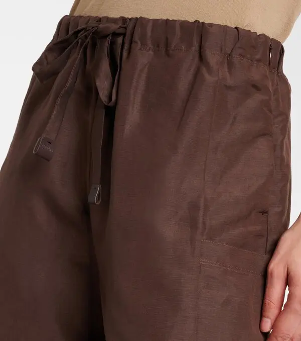 Max Mara Quebec Linen And Silk Shorts - Brown