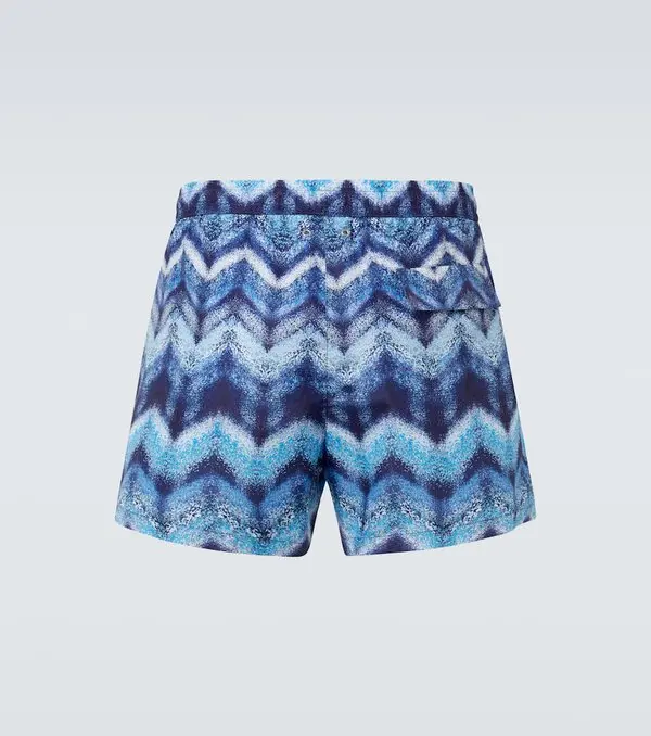Missoni Zigzag Printed Swim Trunks - Blue