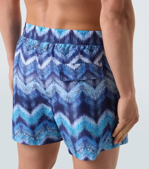 Missoni Zigzag Printed Swim Trunks - Blue