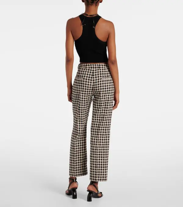 Max Mara Daisy Gingham Cropped Pants