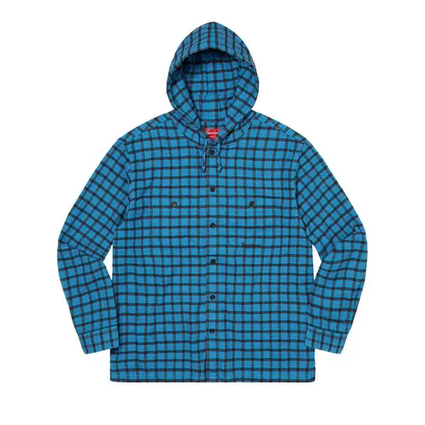 Supreme Mini Plaid Hooded Shirt - Blue