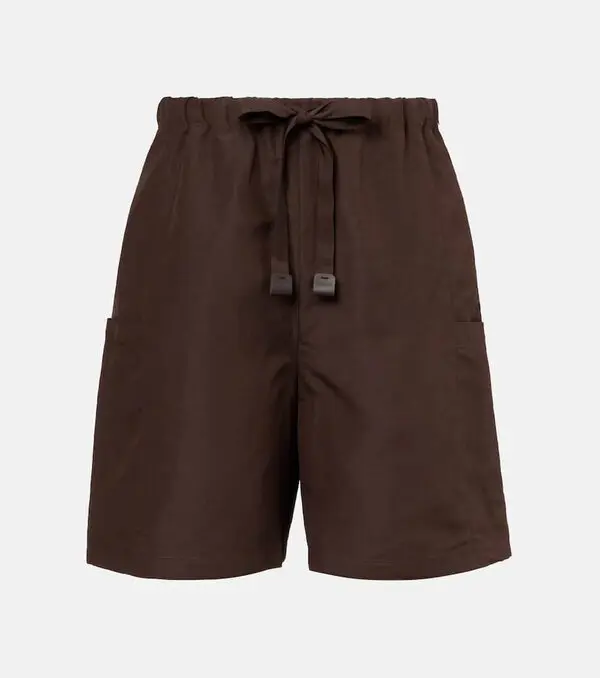 Max Mara Quebec Linen And Silk Shorts - Brown
