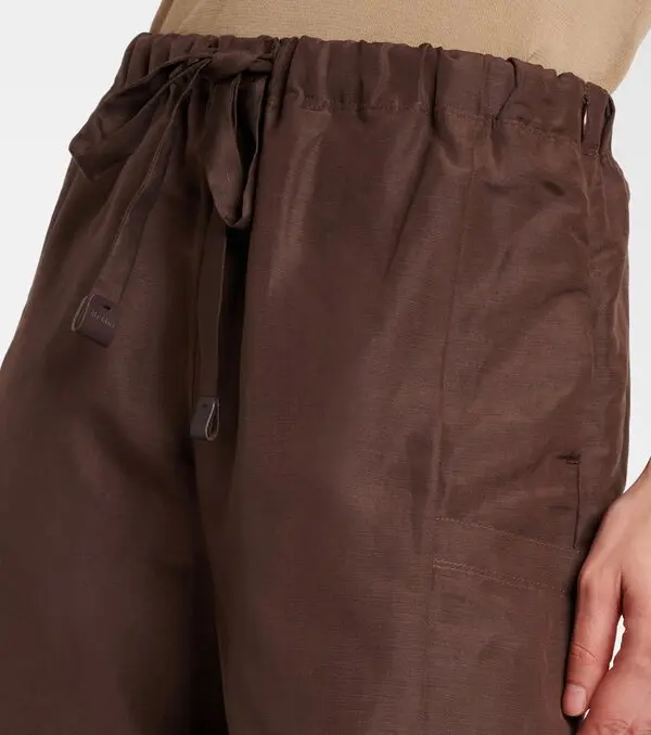 Max Mara Quebec Linen And Silk Shorts - Brown