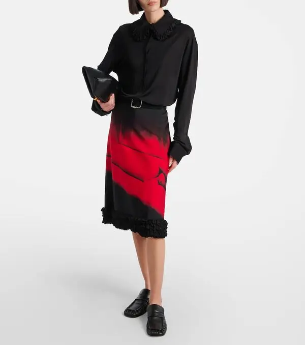 JIL SANDER Ruffled Viscose Blouse