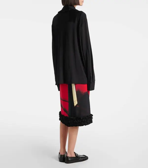 JIL SANDER Ruffled Viscose Blouse