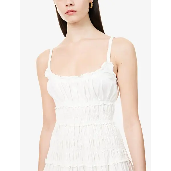 white christmas dresses LILLY WHITE COTTON MIDI DRESS – DISSH main image 1