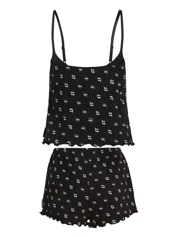 Karl Lagerfeld Scalloped-edge Pajama Set