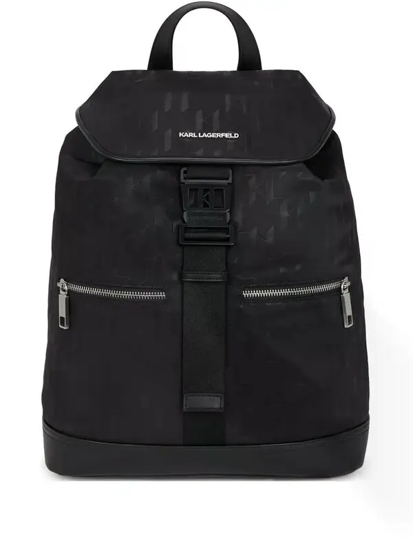Karl Lagerfeld Monogram Backpack - Black
