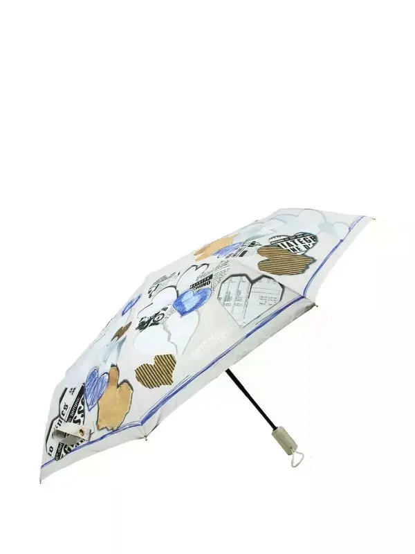 Moschino Heart-print Umbrella - Neutrals