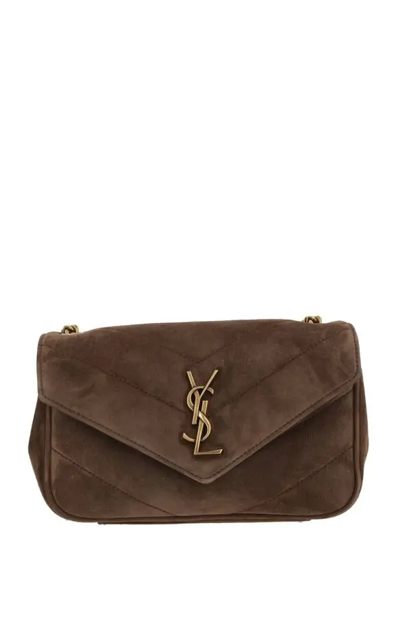Saint Laurent Gaby Zipper Pouch - Brown Coffee