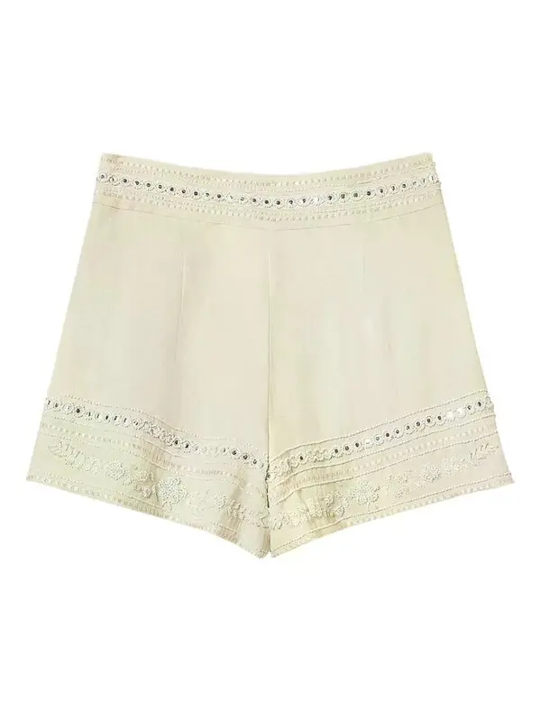 TWINSET Embroidered Shorts - Neutrals