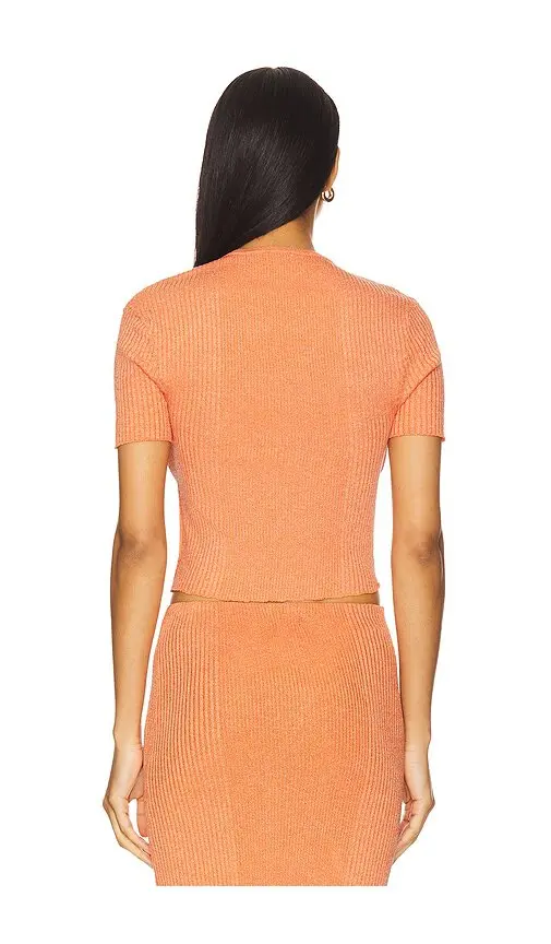 OSIS STUDIO Ribbed Knit Top With Gold-tone Ring Accent