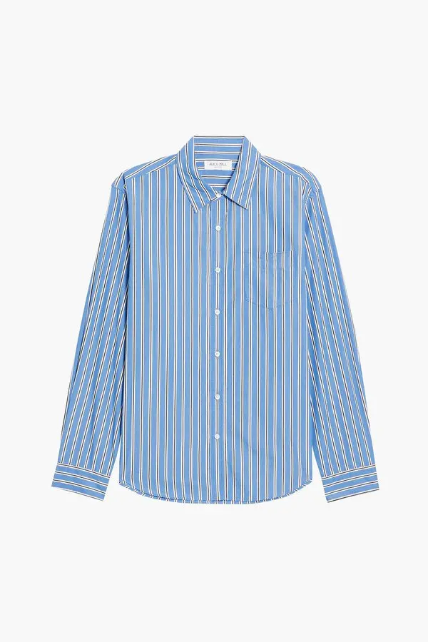 ALEX MILL Mill Striped Cottonpoplin Shirt - Blue