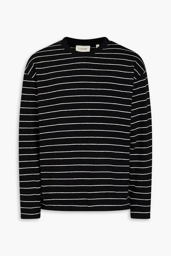FRAME Striped Cottonjersey Tshirt - Black