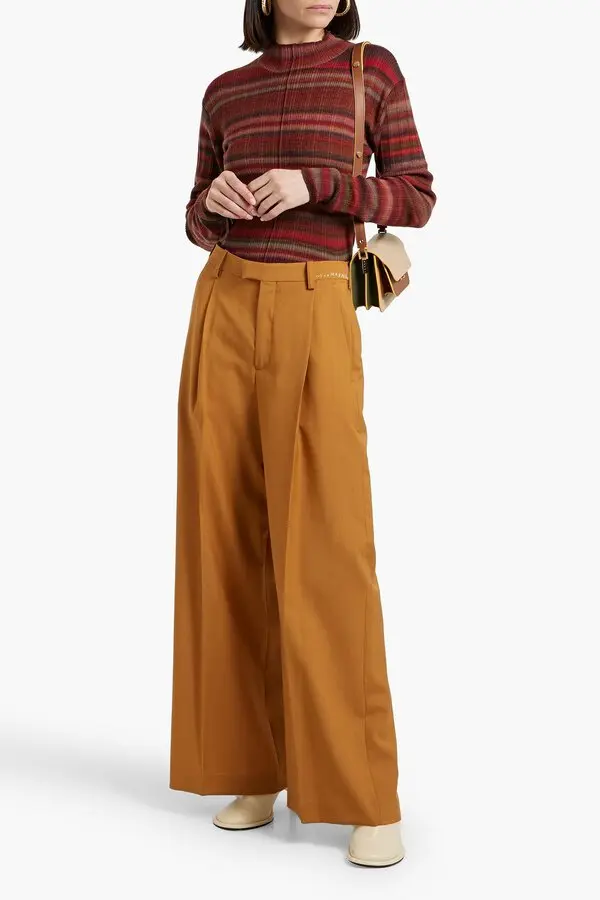 Marni High-rise Wide-leg Wool-blend Pants