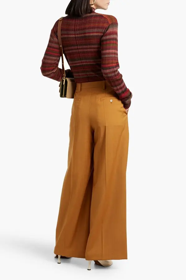 Marni High-rise Wide-leg Wool-blend Pants