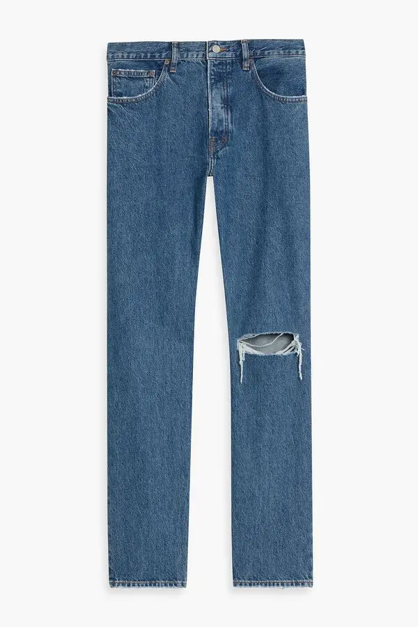 FRAME The Straight Faded Denim Jeans - Mid Denim