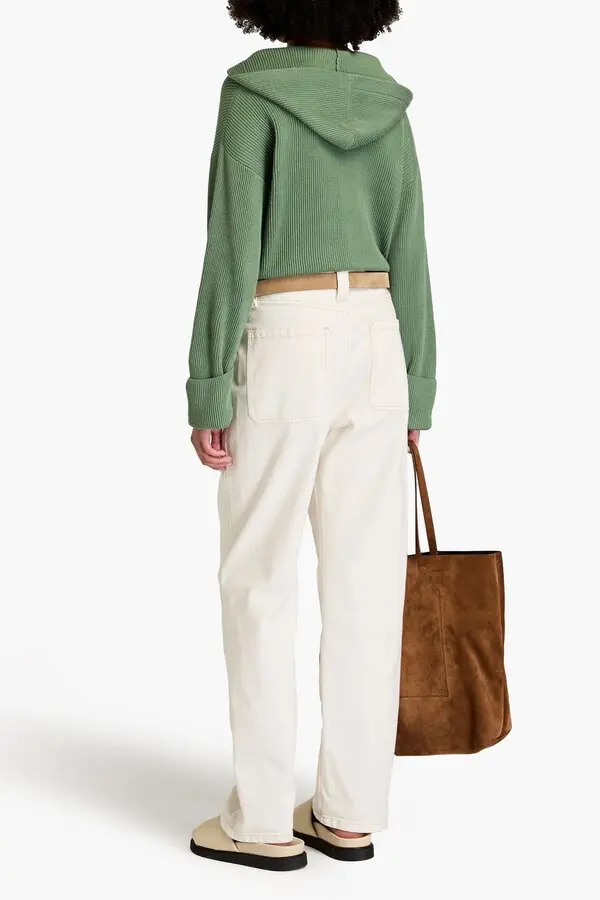 Brunello Cucinelli Bead-embellished Straight-leg Jeans - Ecru