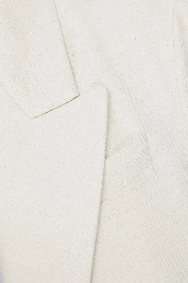 Brunello Cucinelli Double-breasted Metallic Cotton-blend Twill Blazer - Ivory