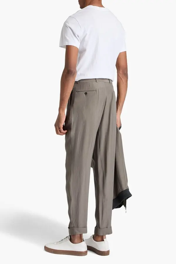 Officine Générale Hugo Tapered Lyocell Pants - Stone