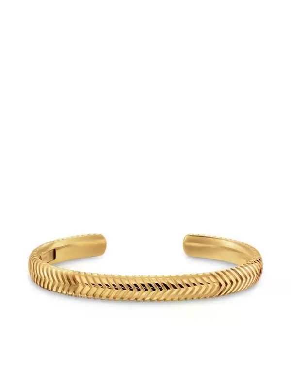 David Yurman 18kt Yellow Chevron Cuff Bracelet - Gold