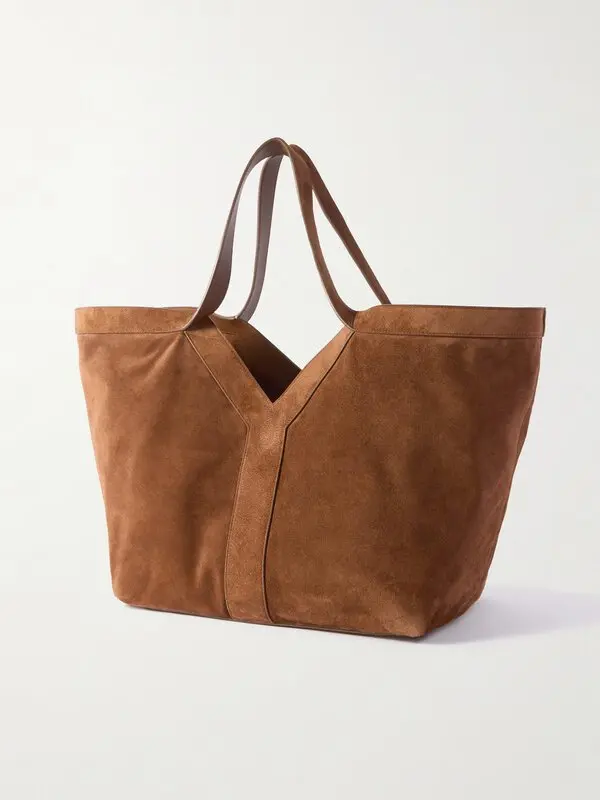 Saint Laurent Y Suede Tote - Brown