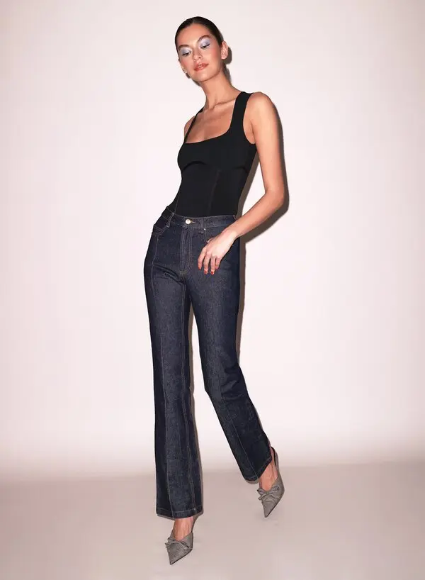 FLEUR DU MAL Organic Cotton Scoop Neck Bodysuit - Black