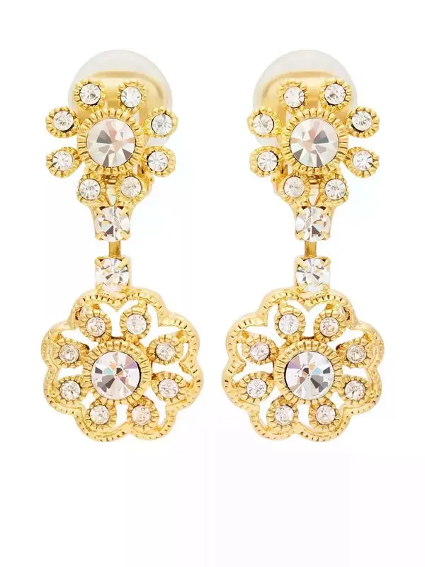 KENNETH JAY LANE Flower Drop Earrings - Gold