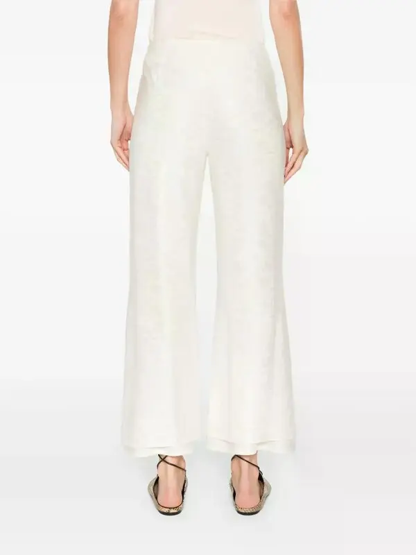 JIL SANDER Flower-jacquard Cropped Trousers