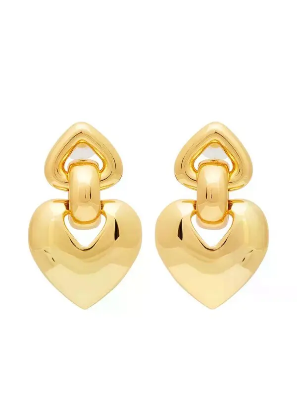 KENNETH JAY LANE Heart-motif Drop Earrings - Gold